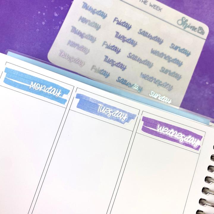 Date Covers: Days of the Week | Holo Foil – Favourite Things Collective