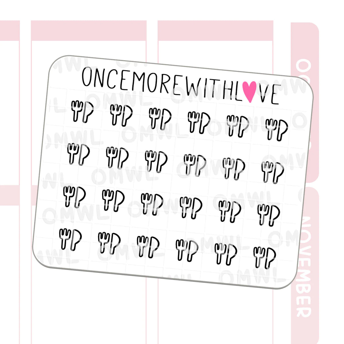 Sticker Sheets: Icons | Fork and Knife | Mini – Favourite Things Collective