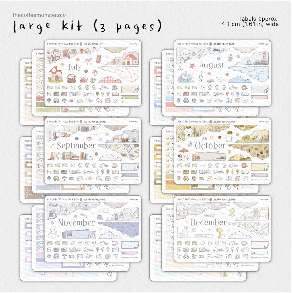 Sticker Sheets: 2026 Large Monthly Kits | July - Dec – Favourite Things ...