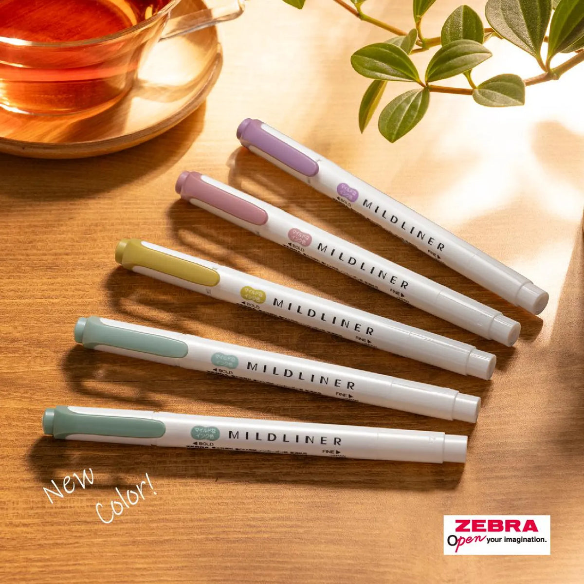 Highlighters: Zebra Mildliners 2025 New Colours - Calming 5 Colour Set ...