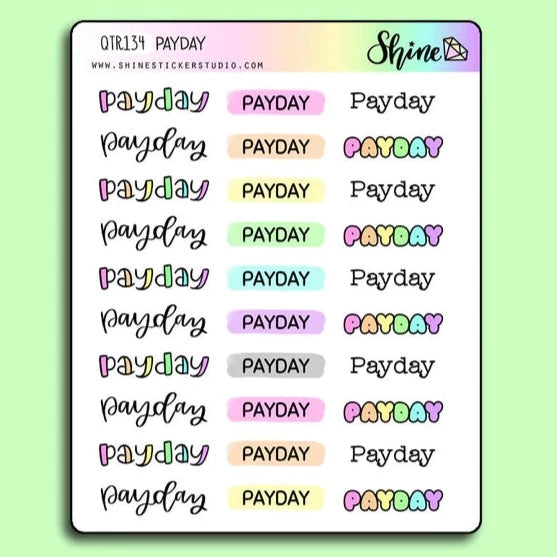Sticker Sheets: Payday – Favourite Things Collective